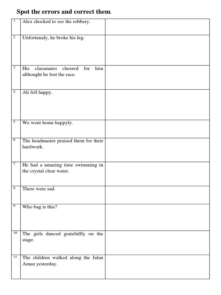 Spot The Errors 2 | PDF