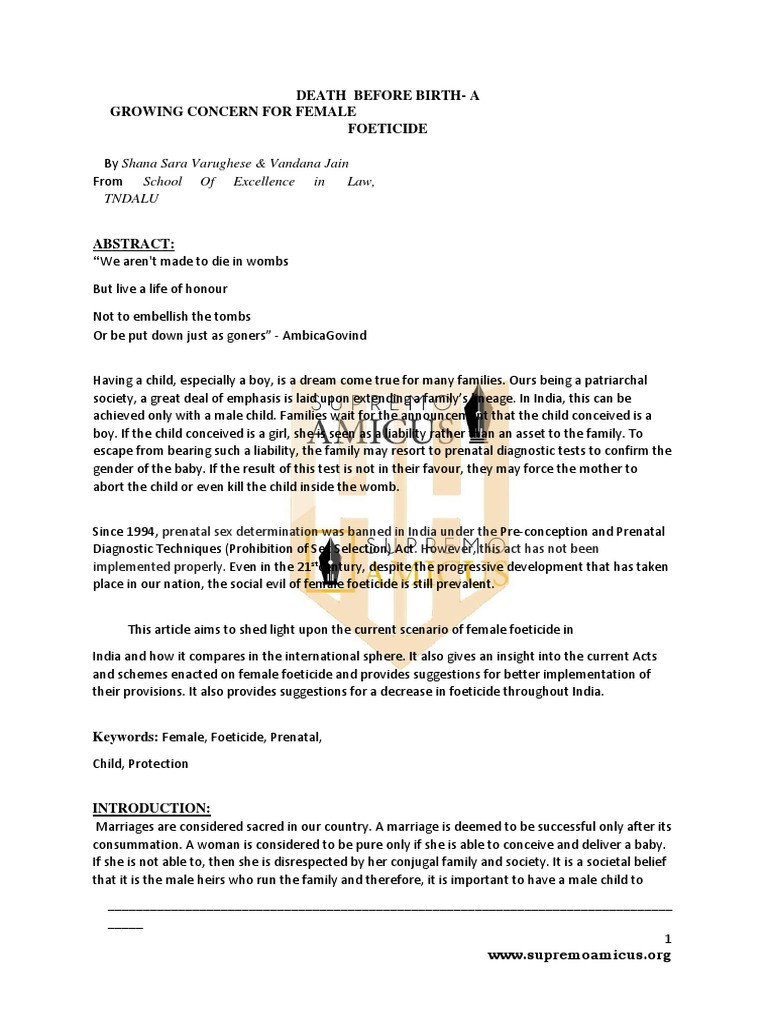 Death Before Birth | PDF | Human Reproduction | Social Institutions