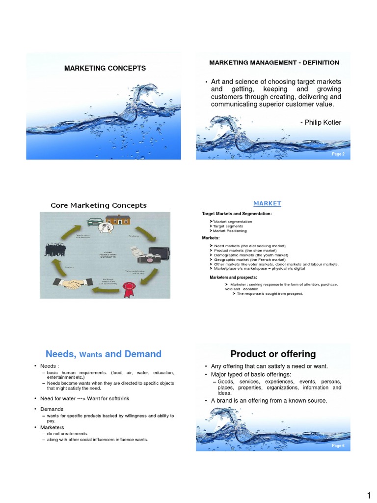 Core Marketing Concepts Explained | PDF | Market Segmentation | Marketing
