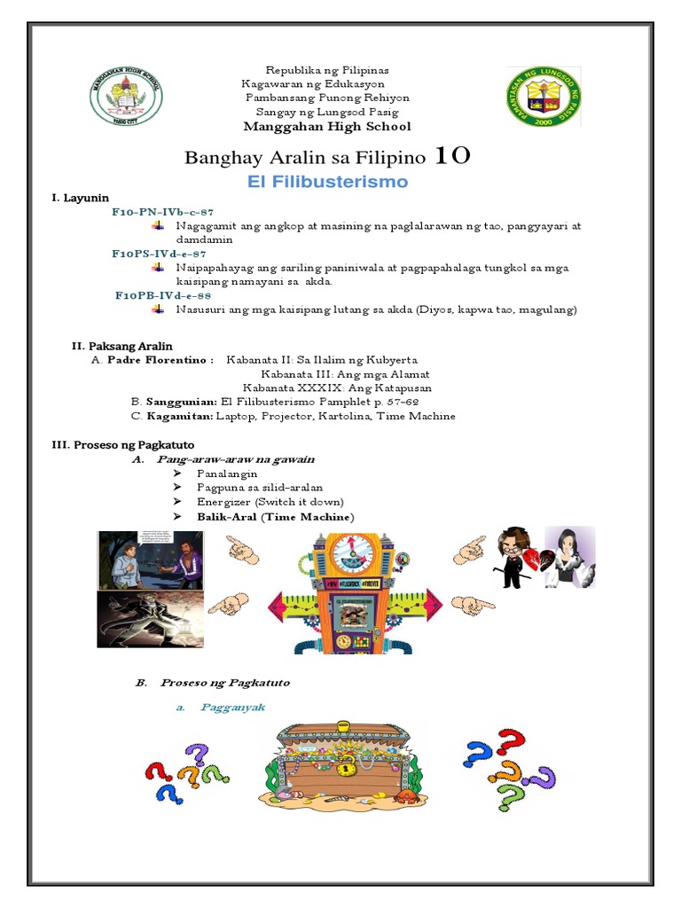 Banghay Aralin Sa Filipino P.Florentino | PDF