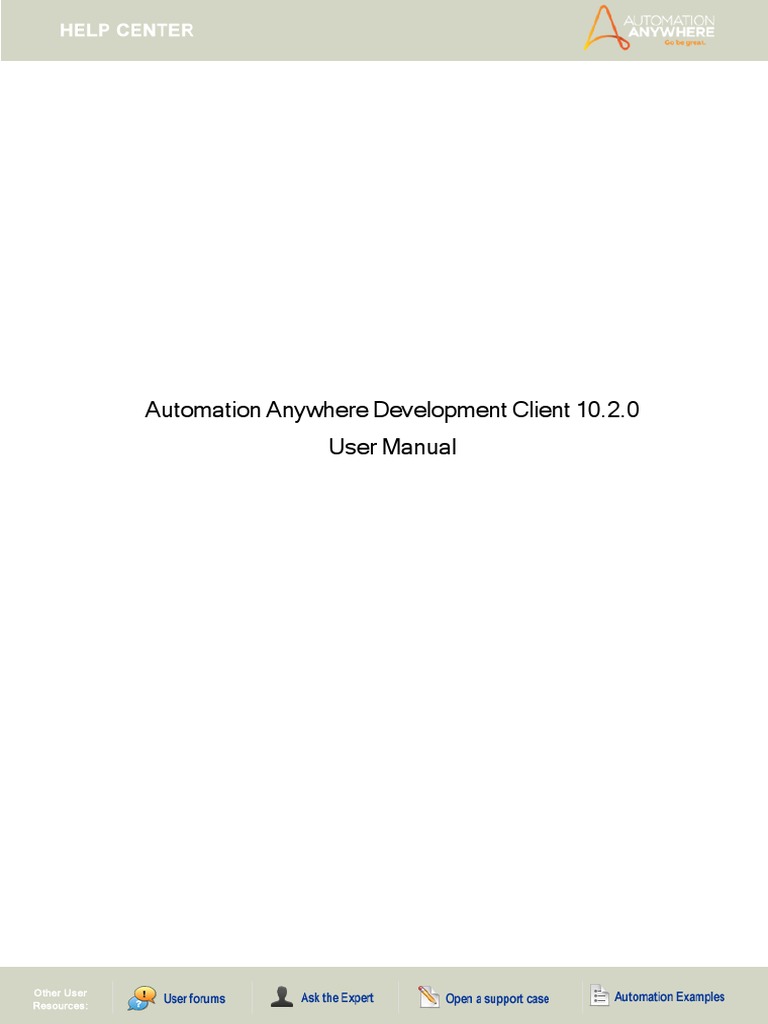 Automation Anywhere Enterprise Client - User Manual PDF | PDF | Remote ...