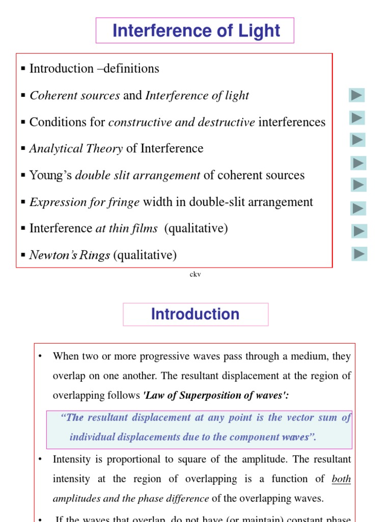 Interference Light Pdf Coherence Physics Natural Philosophy