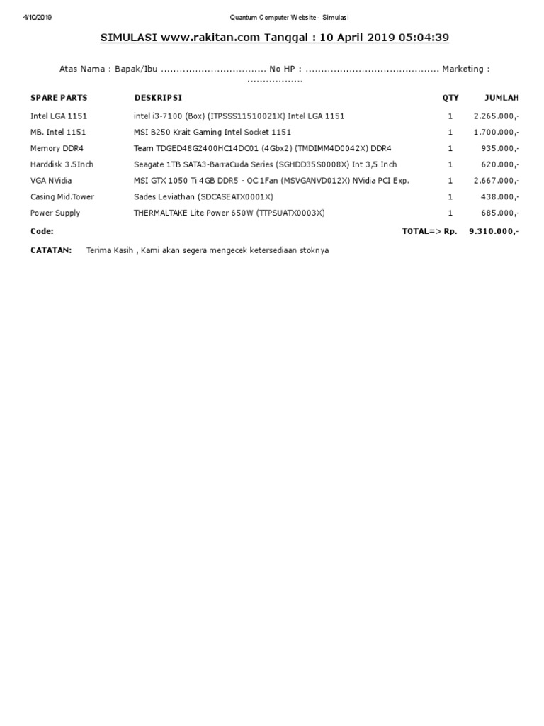 Simulasi 1 Quantum Bahrun | PDF | Computers