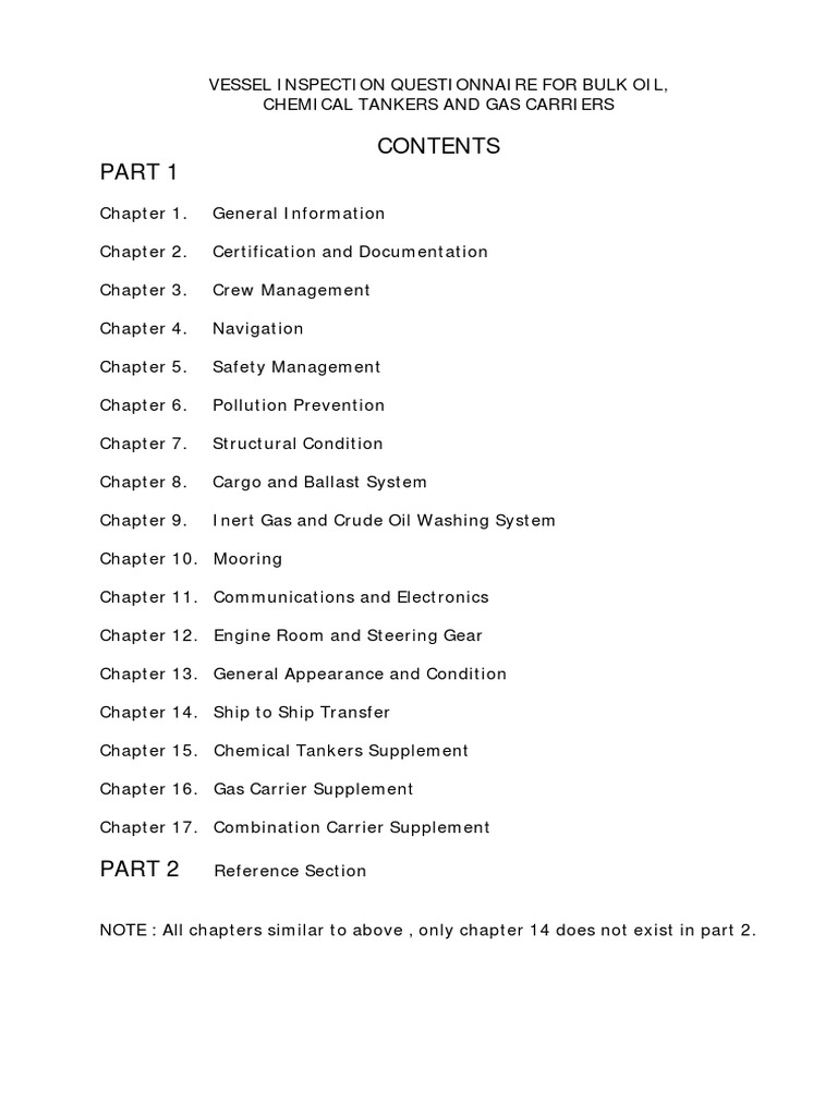 Vessel Inspection Questionnaire PDF | PDF | Oil Tanker | Ships