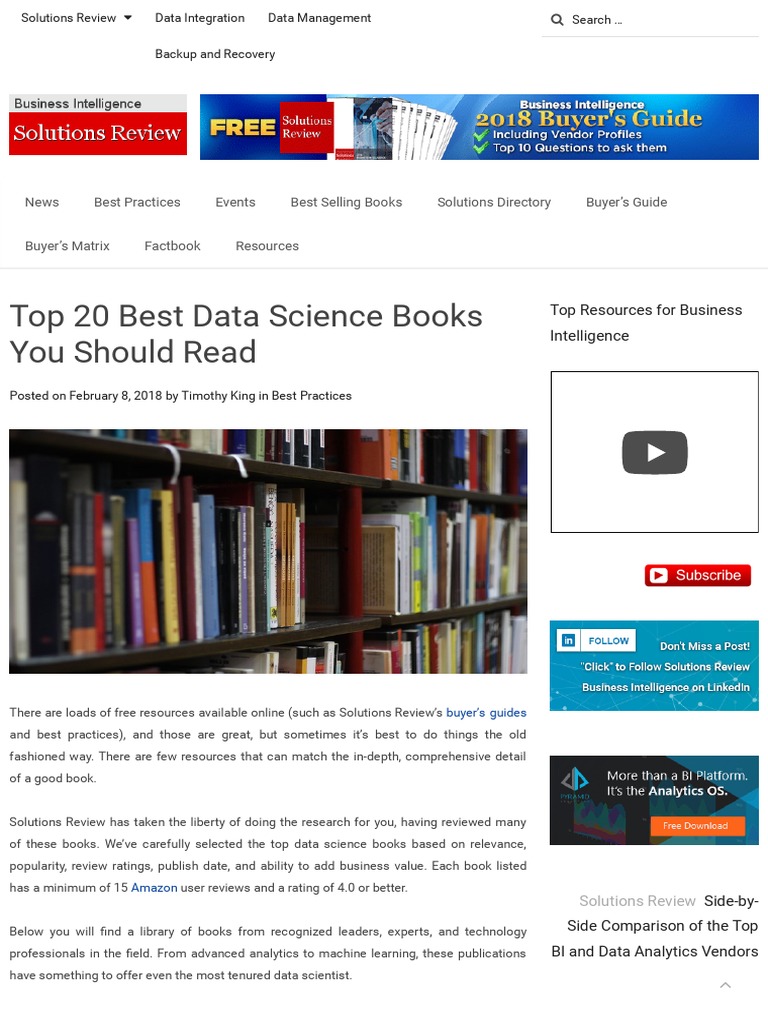 00 Top 20 Best Data Science Books You Should Read | PDF | Data Science ...