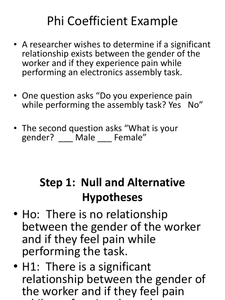 Phi Coefficient Example Power Point 97-03 | PDF | Type I And Type Ii ...