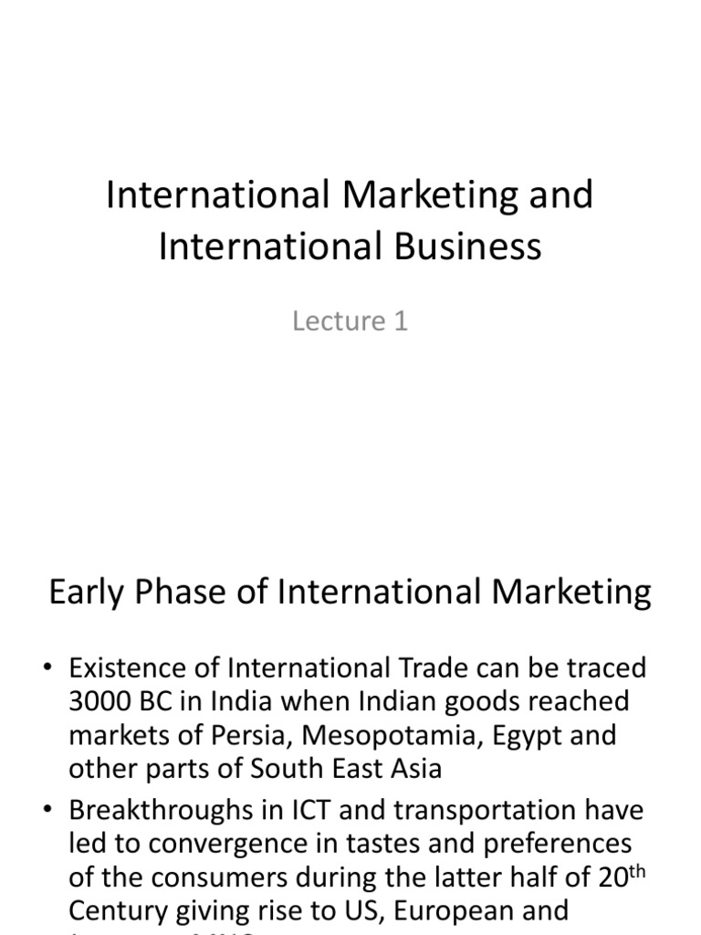 International Marketing and International Business | PDF | Globalization | Marketing