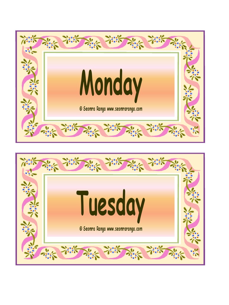Days of The Week 2 | PDF