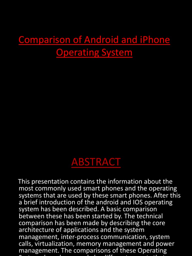 01 - Comparison of Android and Iphone Operating System | PDF | Android ...