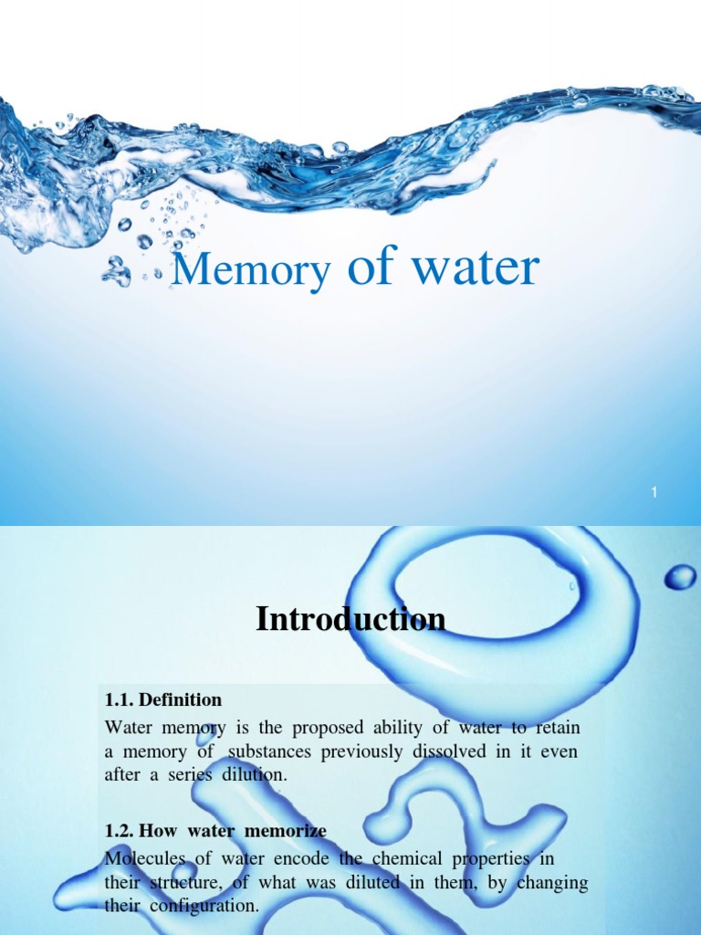 Memory of Water | PDF | Water | Physical Sciences