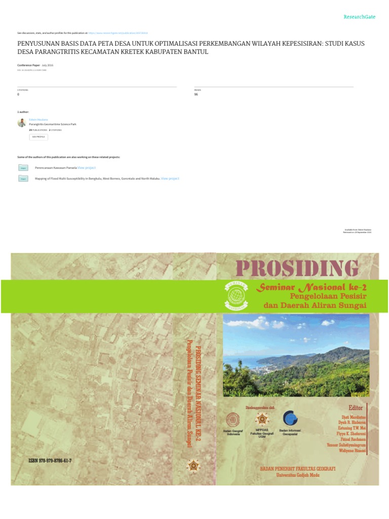 Penyusunan Basis Data Peta Desa Untuk Optimalisasi Perkembangan Wilayah ...