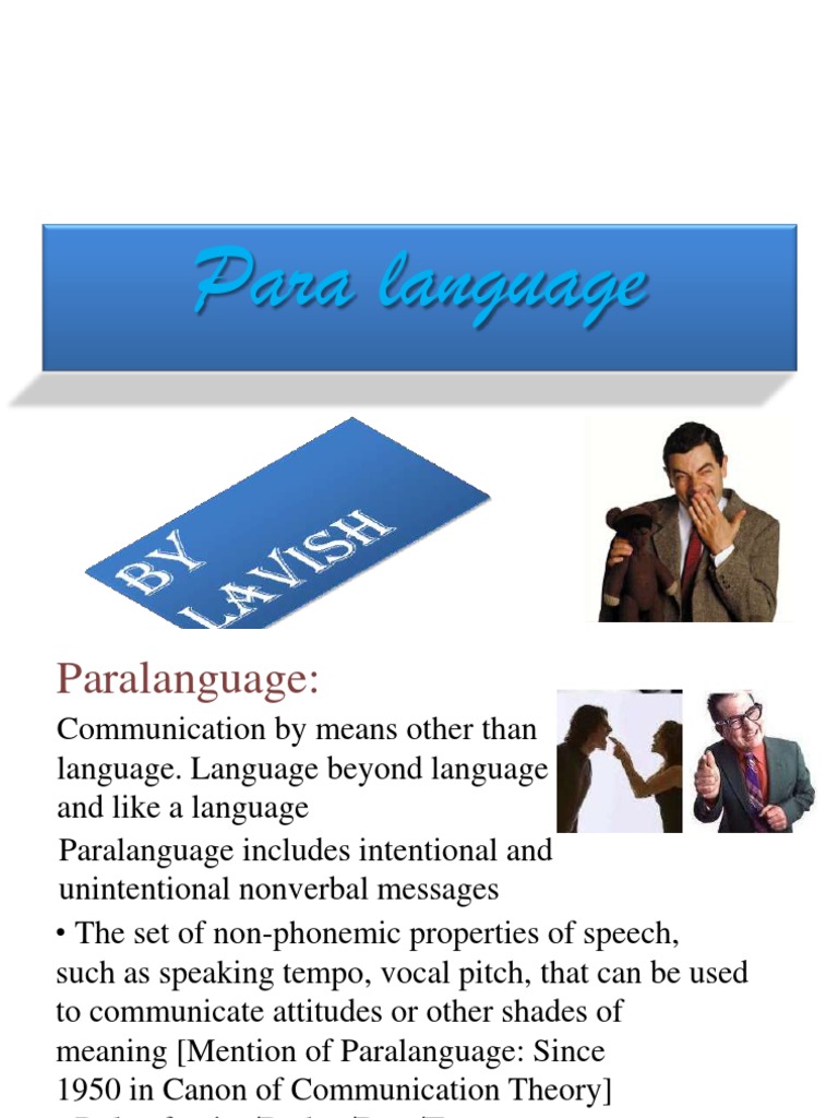 Paralanguage | PDF | Language Arts & Discipline | Foreign Language Studies