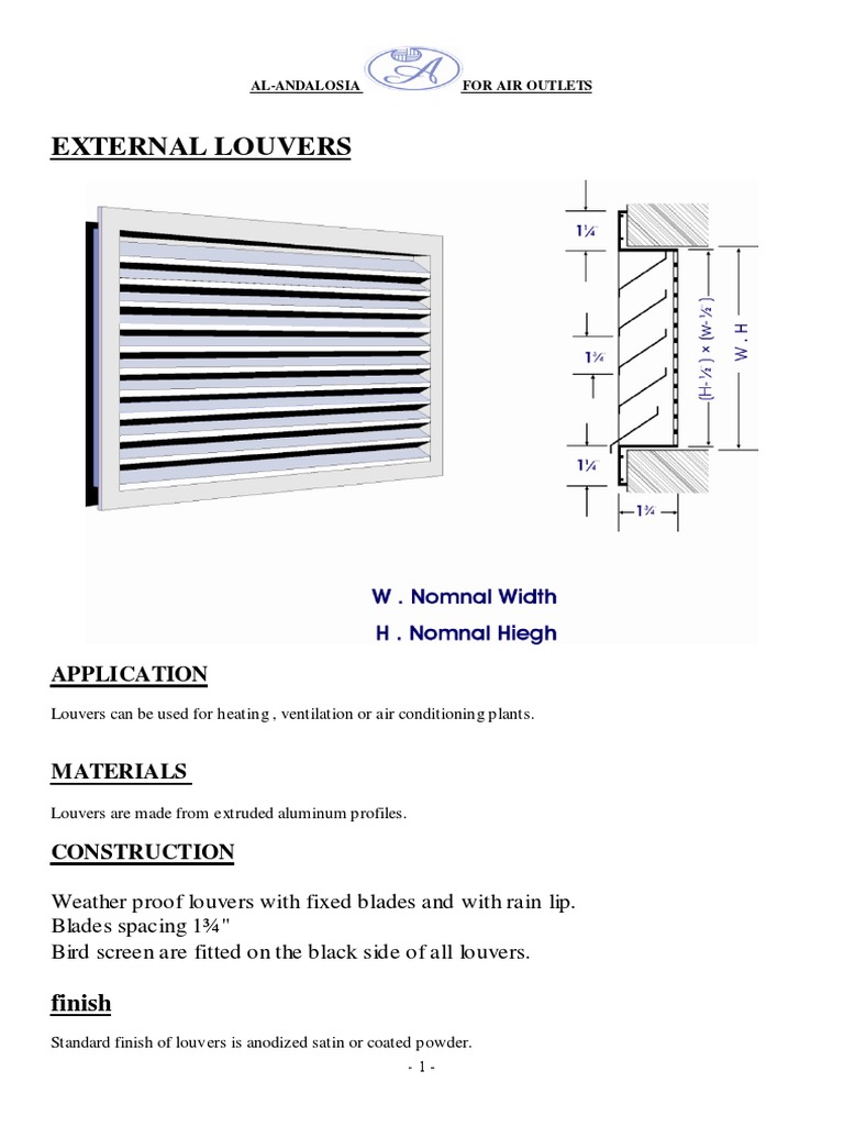 External Louvers: Finish | PDF | Continuum Mechanics | Chemical Engineering