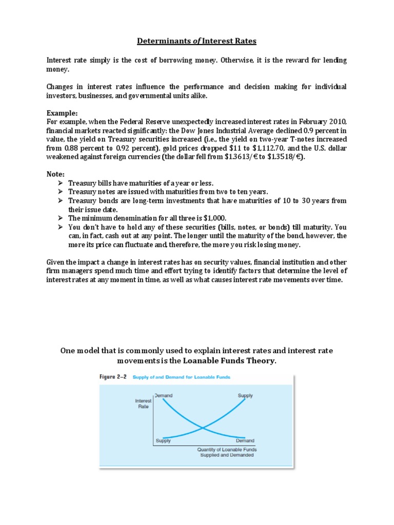 Determinants Determinants of Interest Rates: Example | PDF | Interest ...