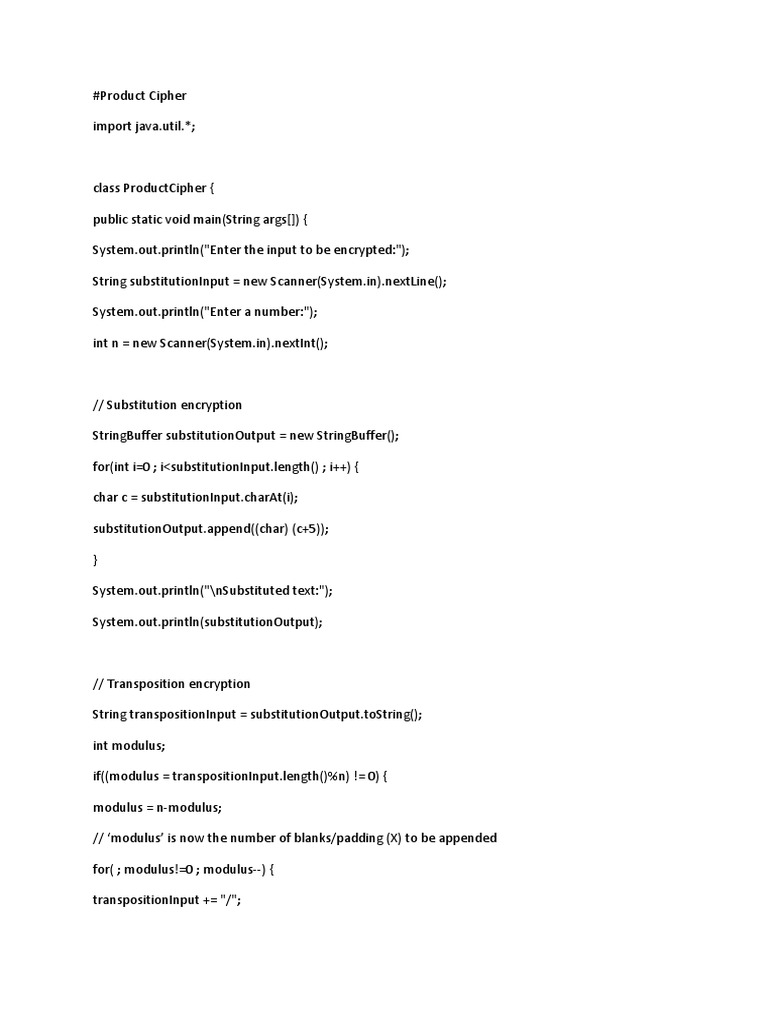 Product Cipher | PDF | Cipher | Cryptography