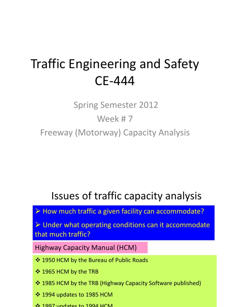 Traffic Engineering Capacity Analysis | PDF | Lane | Traffic