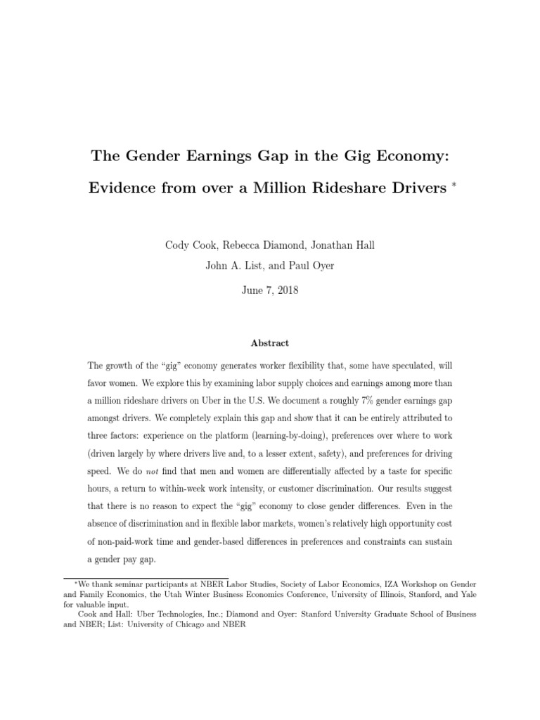 Uber Pay Gap | PDF | Gender Pay Gap | Employment