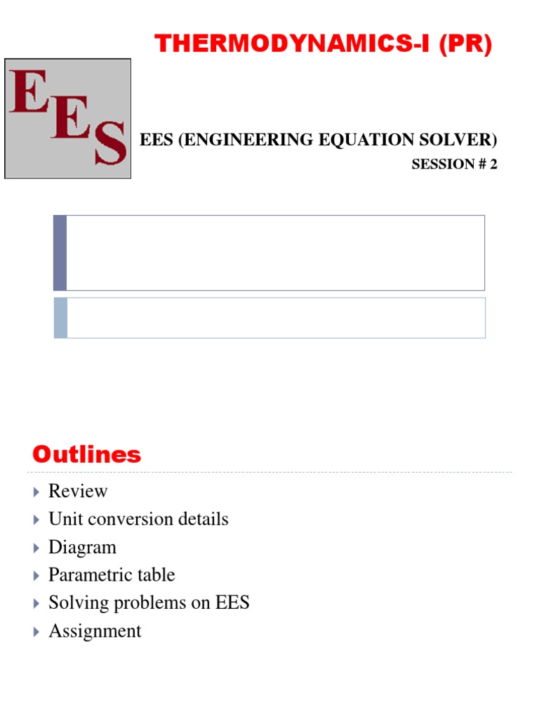 Thermodynamics-I (PR) : Ees (Engineering Equation Solver) | Download ...