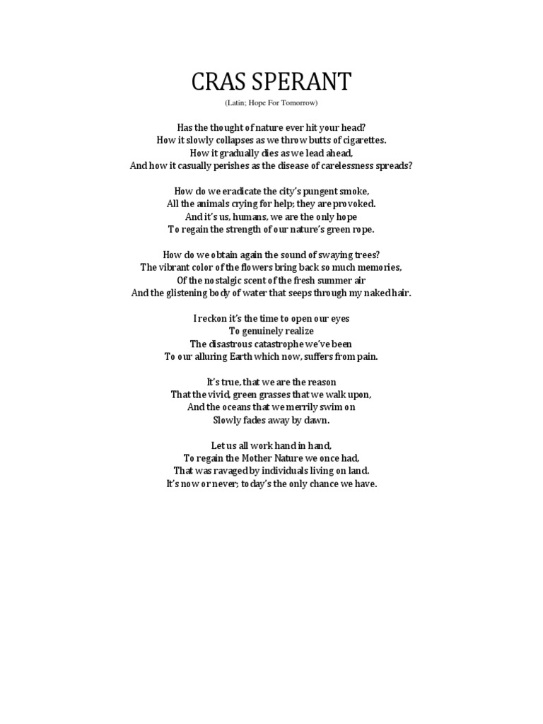 Cras Sperant | PDF | Religion & Spirituality | Poetry