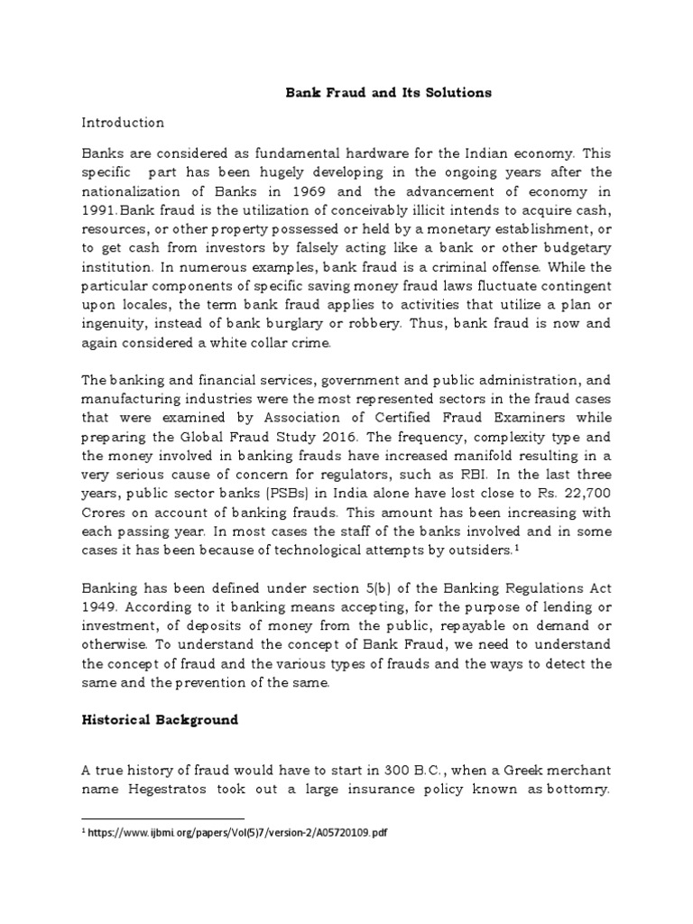 Bank Fraud and Its Solutions | PDF | Theft | Cheque