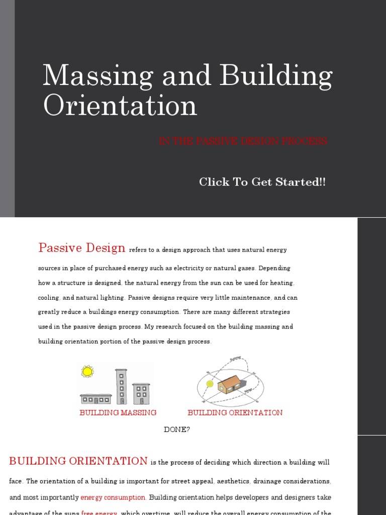 Massing and Building Orientation: Click To Get Started!! | PDF | Wound | Air Conditioning