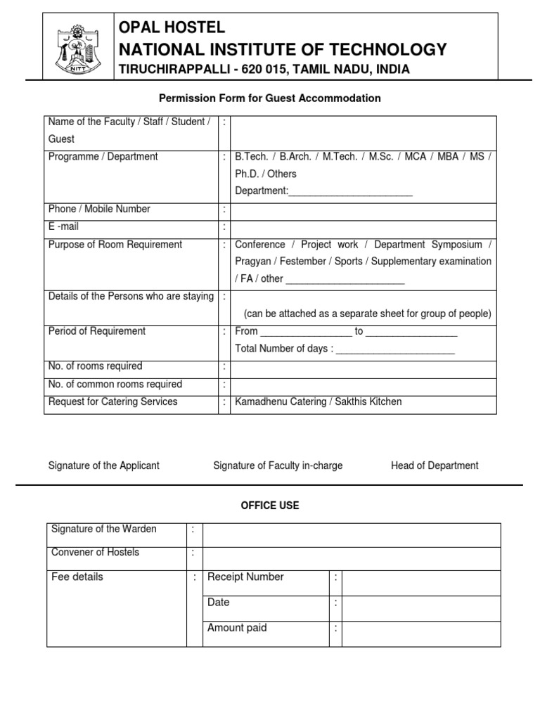 6.permission Form Guest Accommodation | PDF