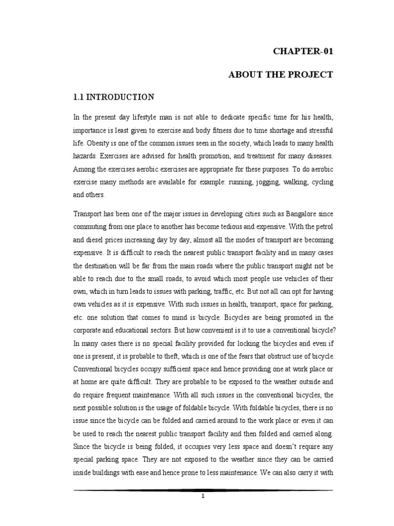 Project Synopsis of Chainless Foldable Bicycle | PDF | Transport | Tire