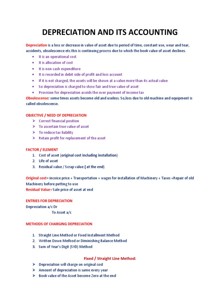 Depreciation and Its Accounting | PDF | Book Value | Depreciation