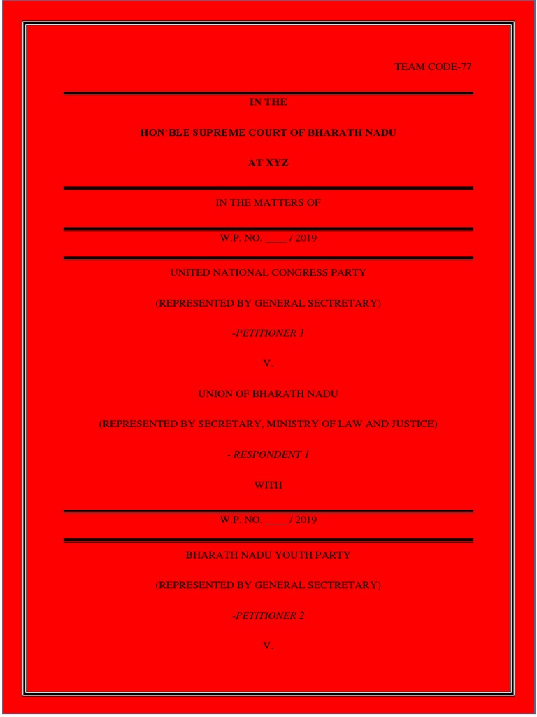 Moot memorial | Constitutional Amendment | Freedom Of Speech