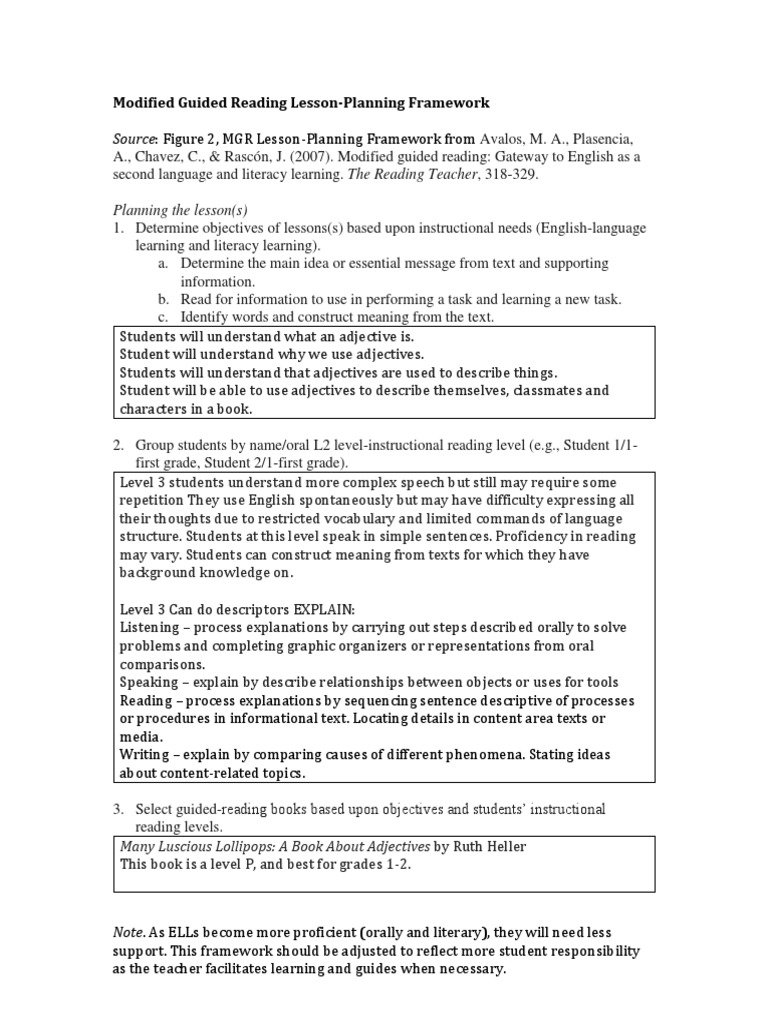 MGR Framework | PDF | Reading (Process) | Vocabulary
