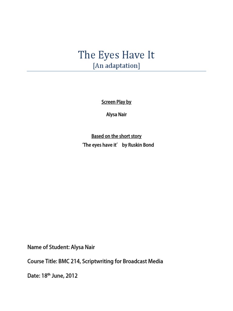 Adaptation of "The Eyes Have It" | PDF | Softlines (Retail) | Fashion