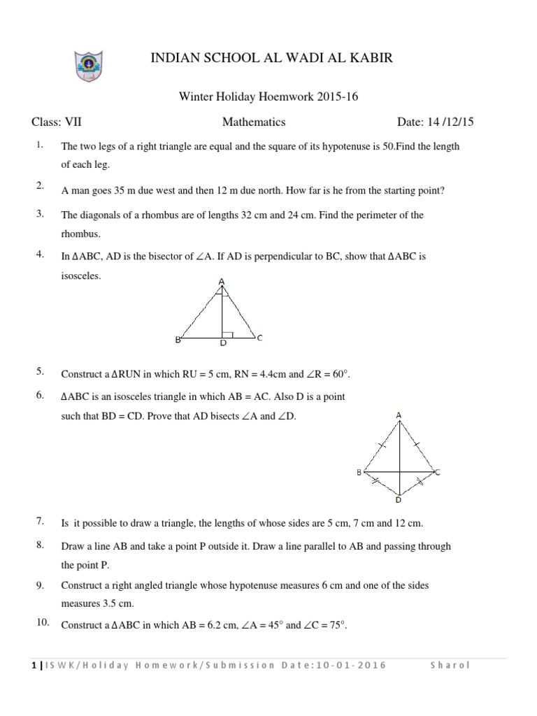 Homework 1450154290 PDF | PDF | Triangle | Elementary Geometry