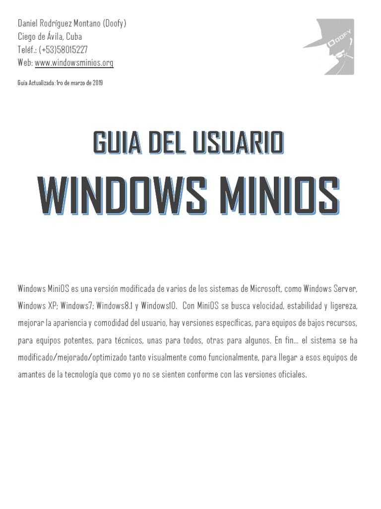 Guía de Windows MiniOS: Instalación y Versiones | PDF | Microsoft Windows | Windows XP