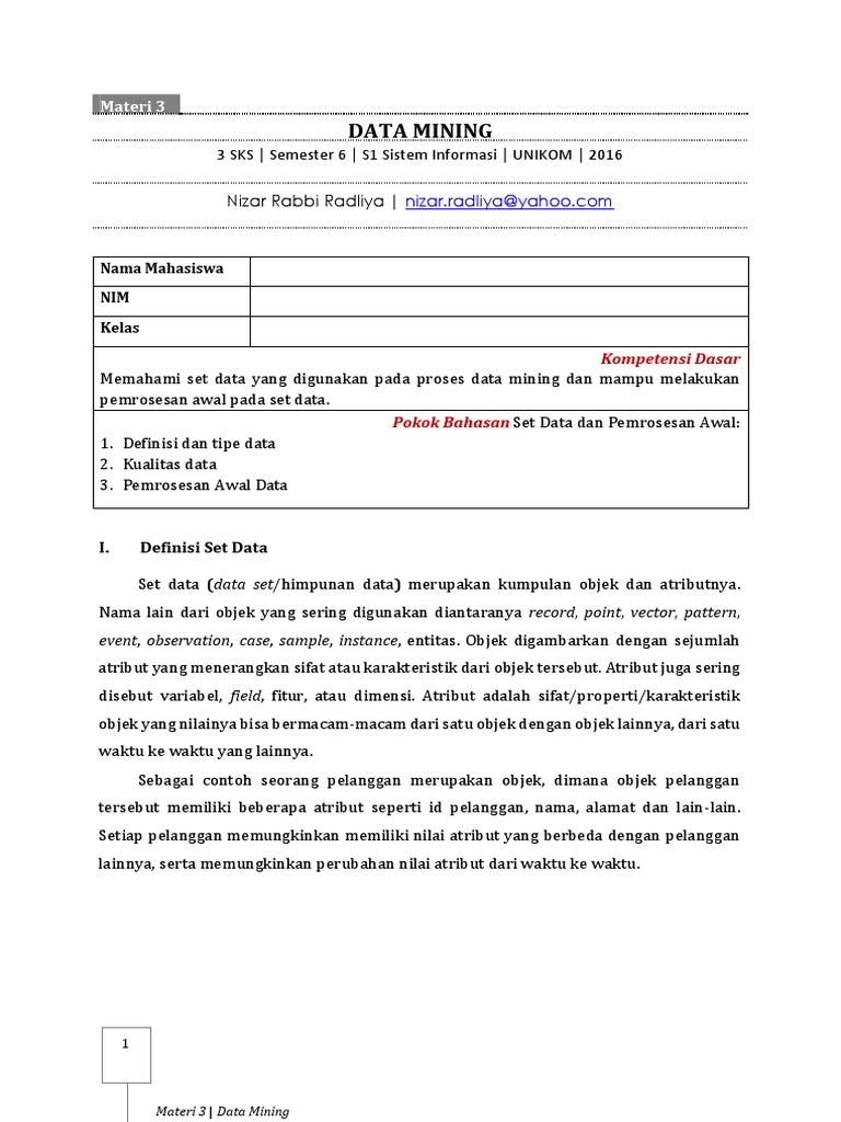 Pertemuan 3 - Materi (DM - 2016) | PDF