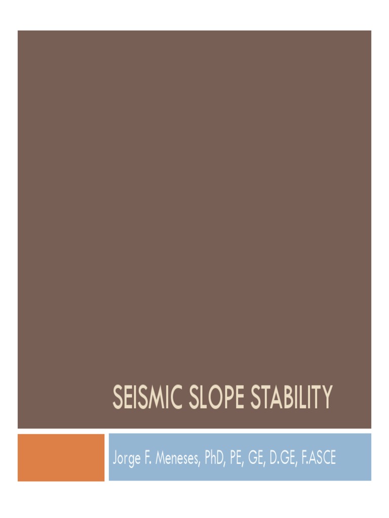 7 Seismic Slope Stability | PDF | Continuum Mechanics | Materials Science