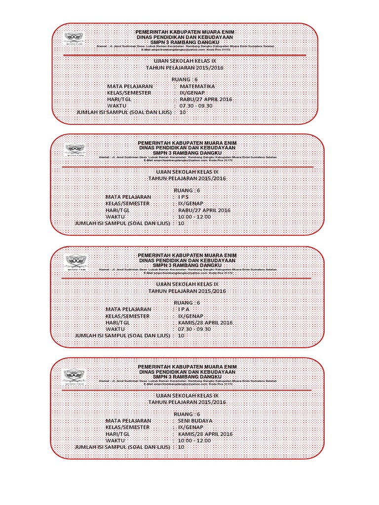 Label Map Ujian | PDF