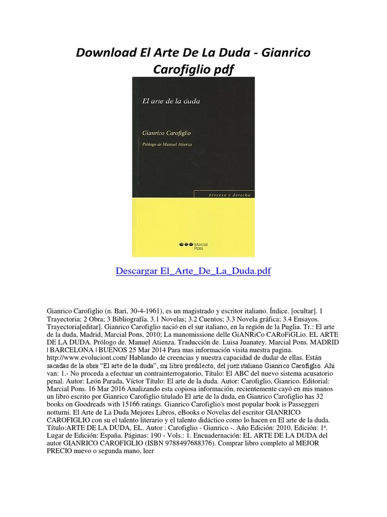 El Arte de La Duda | PDF