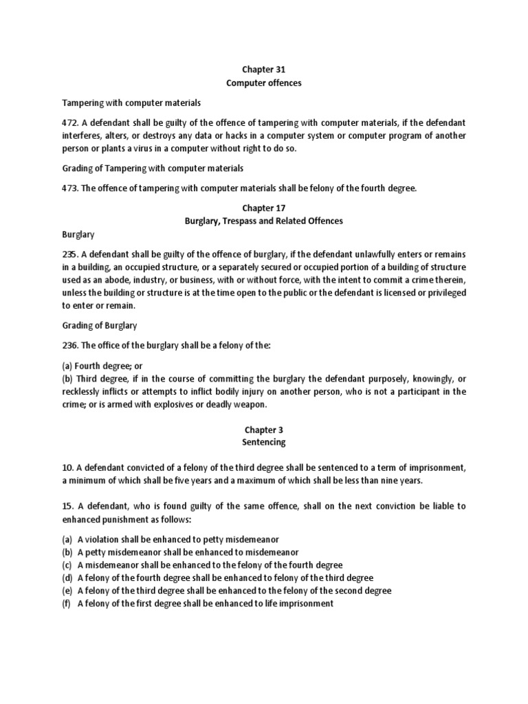 Penal Code PDF Burglary Criminology