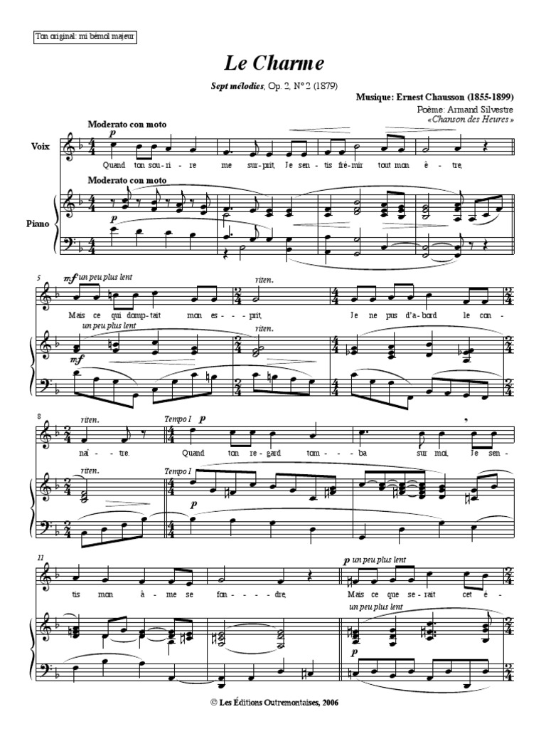 Chausson - Le Charme PDF | PDF