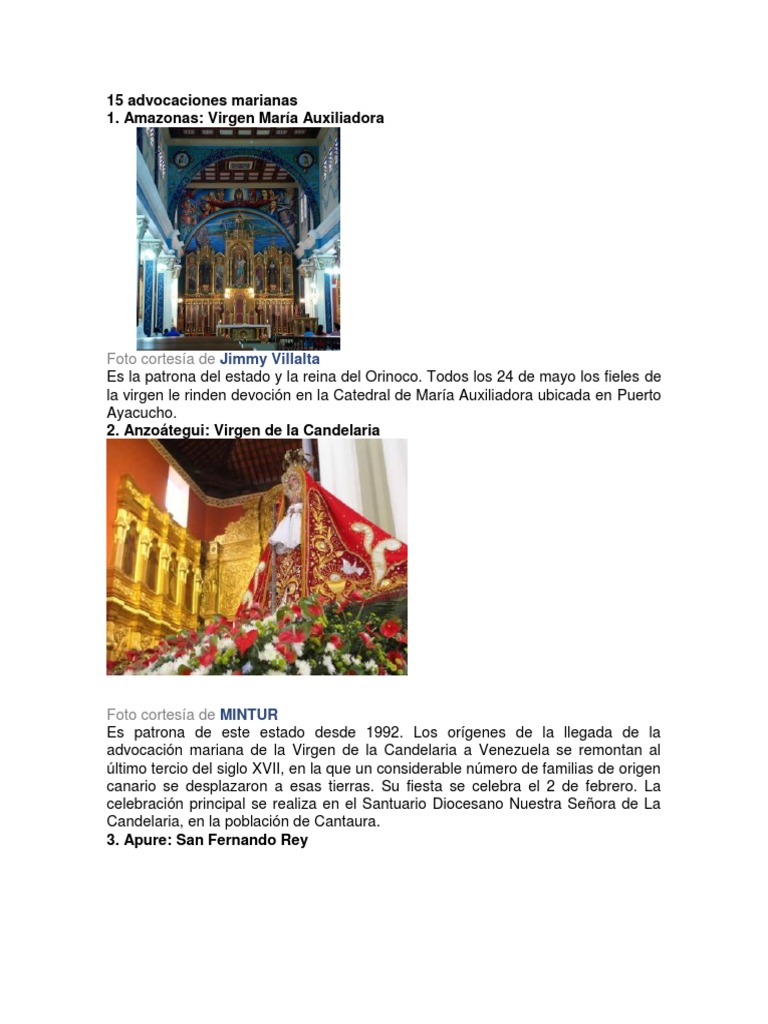 15 Advocaciones Marianas | PDF | María, madre de Jesús | Iglesia Católica