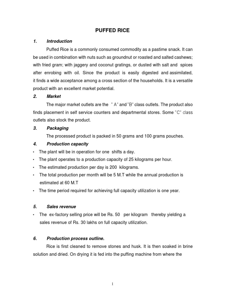 Puffed Rice Production Project Analysis | PDF | Marketing | Advertising