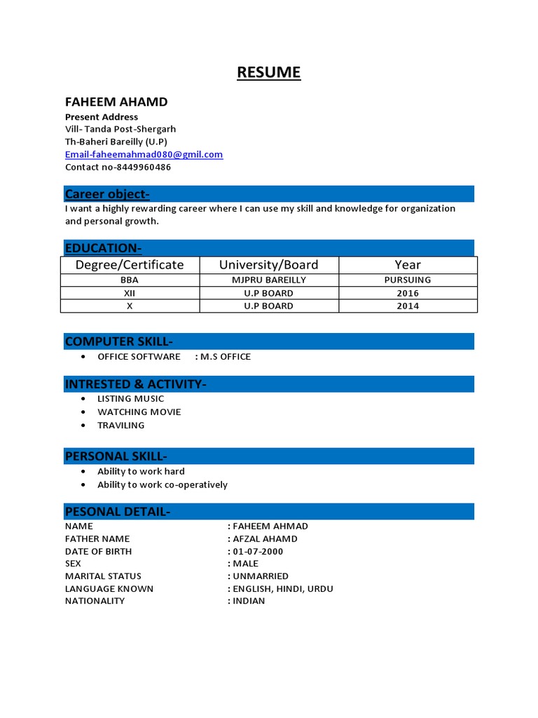 RESUME FFFFFFFFFF | PDF