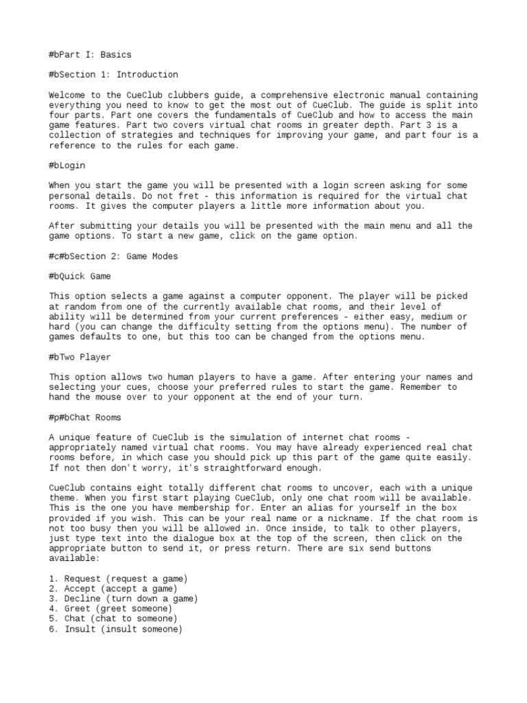 Manual 1 | PDF | Pool (Cue Sports) | Snooker