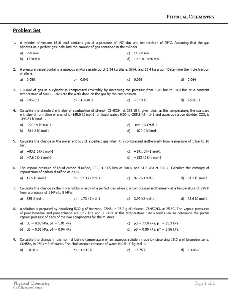 Phy Che | PDF | Chemical Equilibrium | Ph