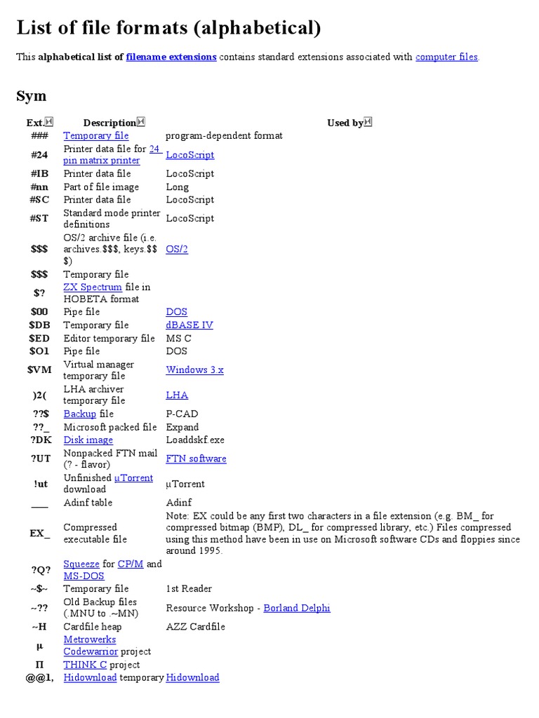 Comprehensive File Formats List | PDF | Computer File | Adobe Photoshop