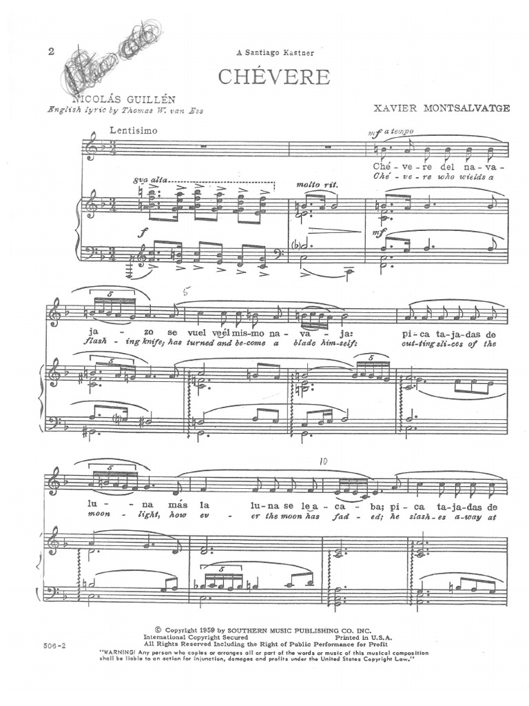 Chevere - Xavier de Montsalvatge PDF | PDF