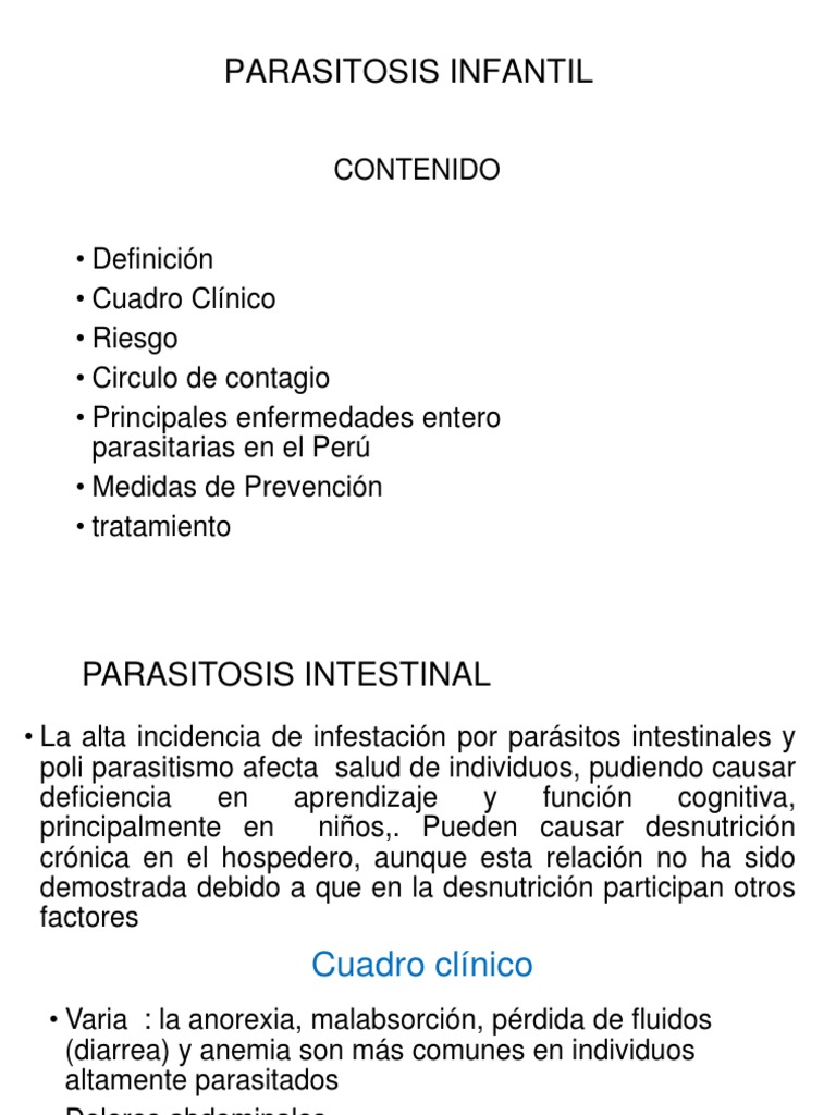 Parasitosis Intestinal | PDF | Diarrea | Especialidades Medicas
