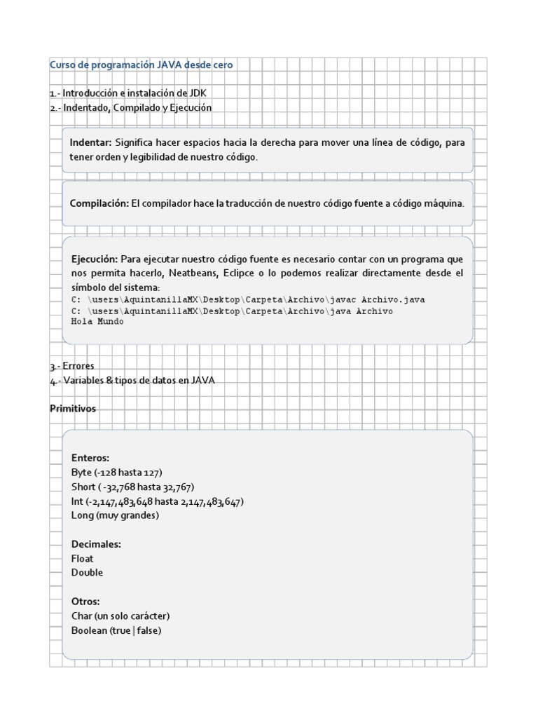 Java Desde Cero | PDF | Java (lenguaje de programación) | Compilador