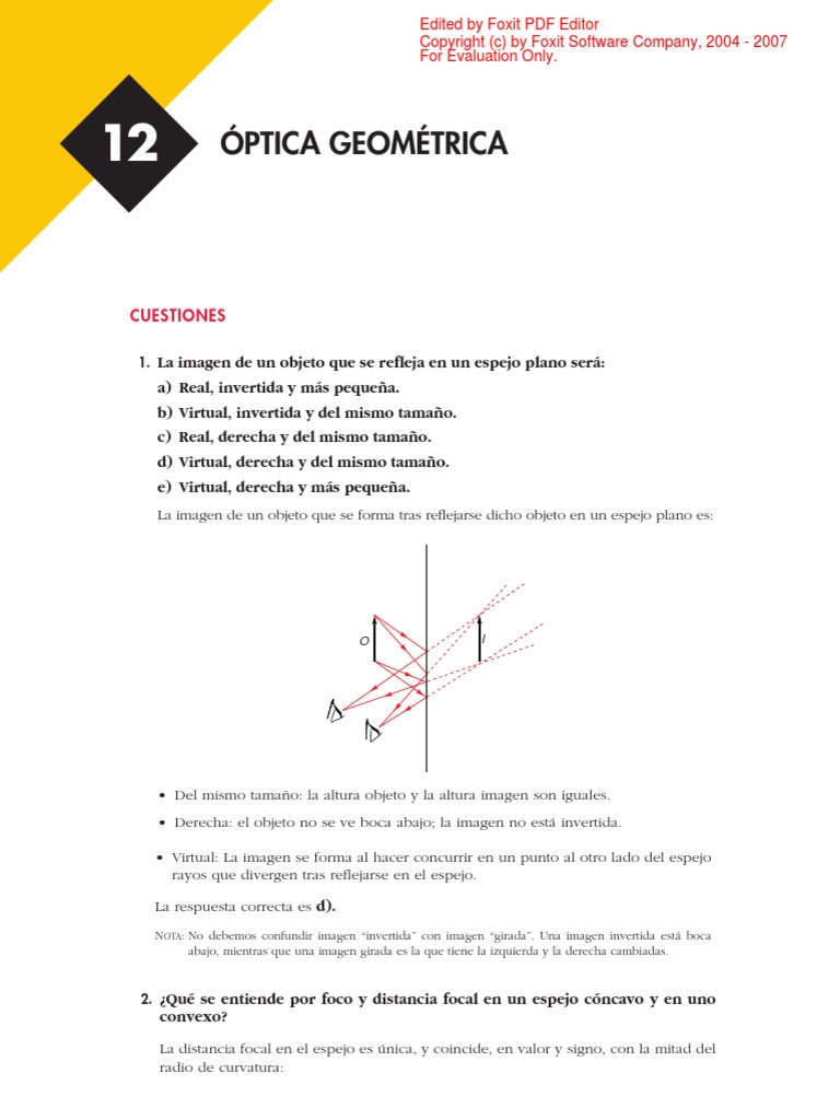 Optica Geometrica | PDF