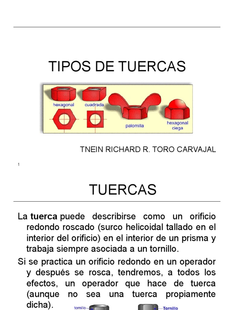 Tipos de Tuercas | PDF | Hogar, jardinería y bricolaje